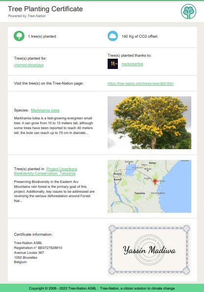 chamod dananjaya on linkedin hacktoberfest2023 treeplanting