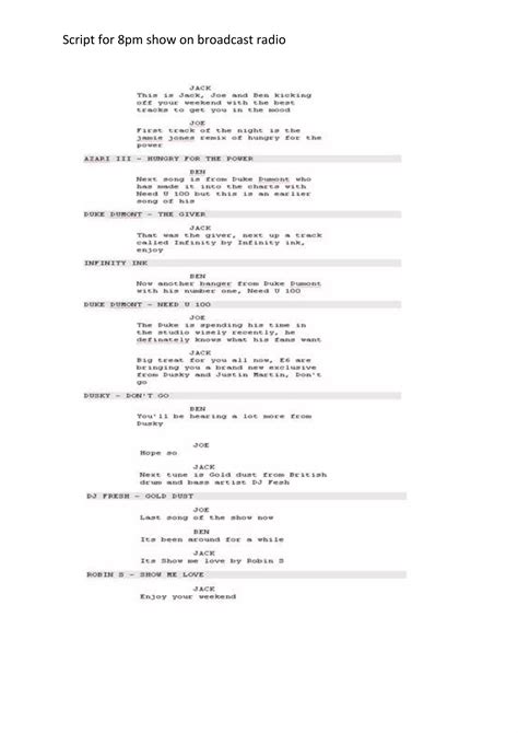 Radio Script Pdf