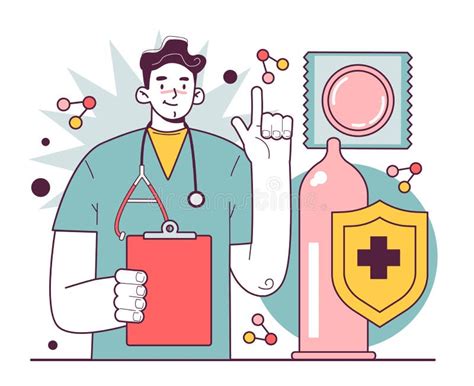 Sex Education Concept Doctor Showing Various Methods Of Contraception
