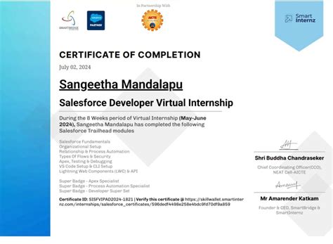 Sangeetha Mandalapu On Linkedin Salesforce Virtualinternship Trailhead Superbadges