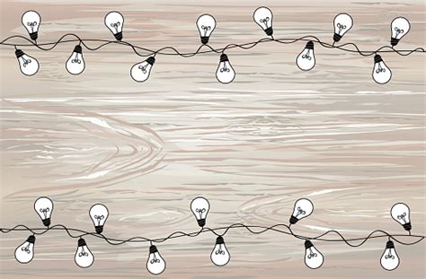 따뜻한 전구 화 환 휴일 훈장의 집합입니다 램프 빛나는 크리스마스 조명입니다 나무 바탕에 벡터입니다 라인 윤곽선 Led 조명에 대한 스톡 벡터 아트 및 기타 이미지 Istock