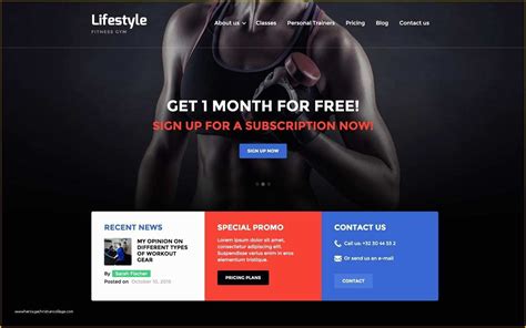 gym website templates free of lifestyle gym html5 responsive website