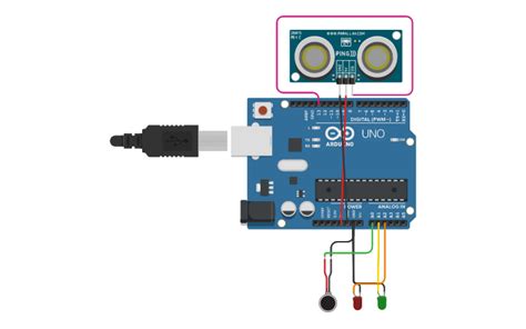 Circuit Design Sensor De Distancia Tinkercad