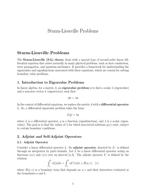 Sturm Liouville Boundary Value Problem Pdf Eigenvalues And Eigenvectors Mathematical Relations