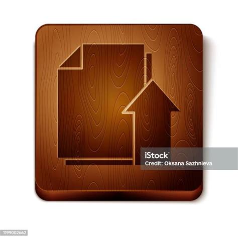 棕色上傳檔文檔圖示隔離在白色背景上文檔箭頭木制方形按鈕向量插圖向量圖形及更多下載圖片 下載 互聯網 商務 Istock