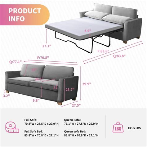 Queen Sleeper Sofa Dimensions When Open Baci Living Room