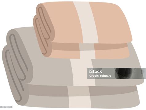 욕실 수건 더미 벡터 일러스트 흰색에 고립 된 회색과 베이지 색 접힌 수건 스택 갈색에 대한 스톡 벡터 아트 및 기타 이미지 갈색 개인 장식품 건조한 Istock