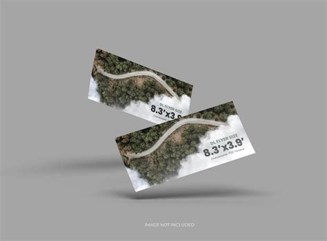 디자인 3d 렌더링을 제공하기 위해 편집 가능한 83x39inc Dl 전단지 모형 프리미엄 Psd 파일