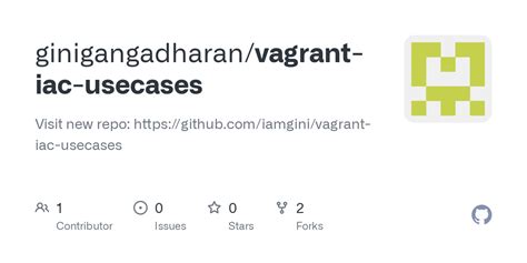 GitHub Ginigangadharan Vagrant Iac Usecases Visit New Repo Https Github Iamgini