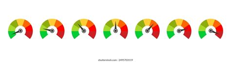 Speedometer Icon Set Risk Meter Gauge Stock Vector Royalty Free 2495703119 Shutterstock