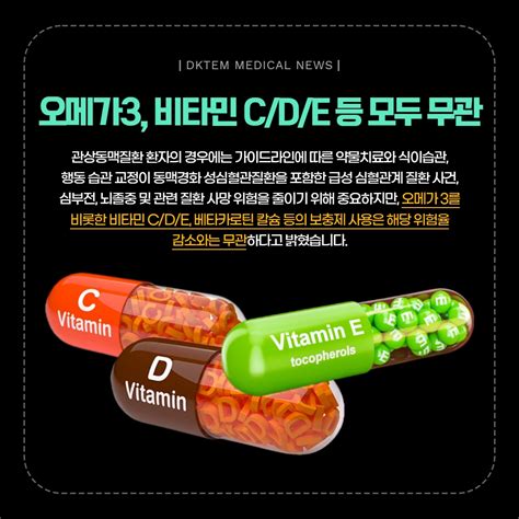 오메가 3 보충제 사용 심혈관 사건 예방에 전혀 도움되지 않는다 미국심장협회and미국심장학회 발표 내용에 대해서 자세히 살표보자 뇌졸중 심혈관질환 오메가3 미국심장