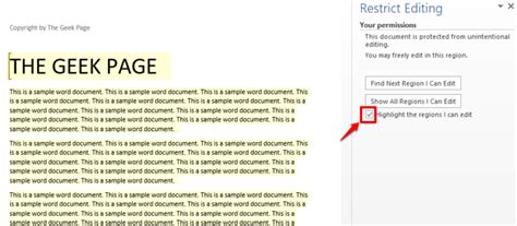 How To Prevent Editing Of The Header Footer Of A Word Document