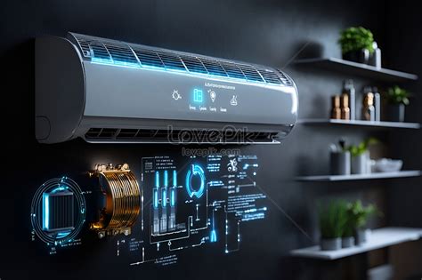 벽에 장착 된 에어컨 시스템