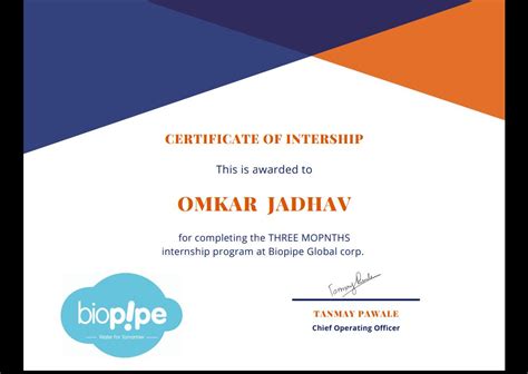 Omkar Jadhav On Linkedin Internship
