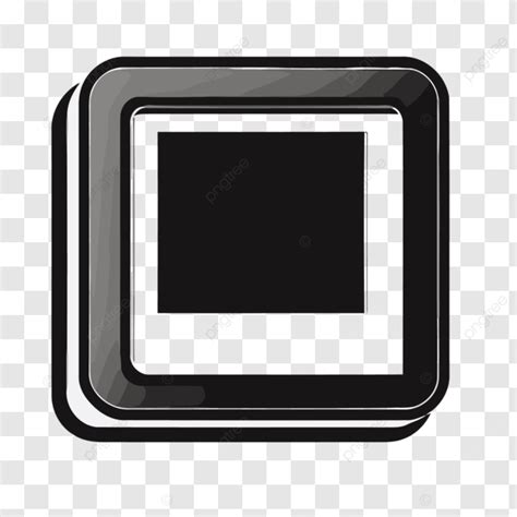 공백이 있는 검정색 사각형 아이콘 벡터 흰색 배경에 기능을 나타내는 단순한 검정색 아이콘 그림자 없음 작은 프레임 중앙 Png 일러스트 및 벡터 에 대한 무료