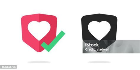 심장 방패 심벌 마크 아이콘 벡터 그래픽 단순한 픽토그램 플랫 애정 안전 지원 가드 기호 검정 흰색 빨간 생명 건강 관리 보험