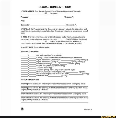 SEXUAL CONSENT FORM THE PARTIES This Sexual Consent Form Consent Agreement Is Made 20