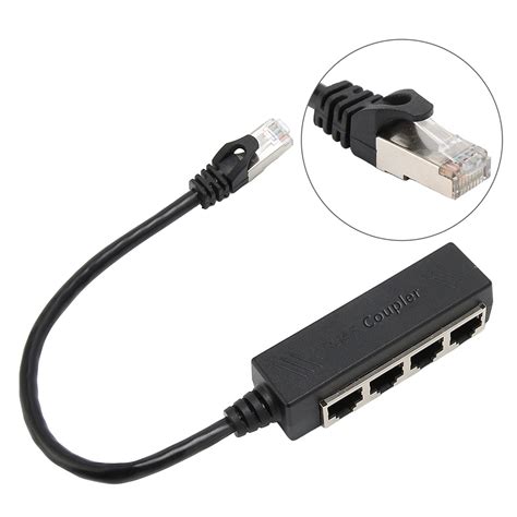 Divisor De Cabo Ethernet Adaptador De Rede 1 A 4 Rj45 Lan Conector Rj45 Conversor 1 Macho Em 4