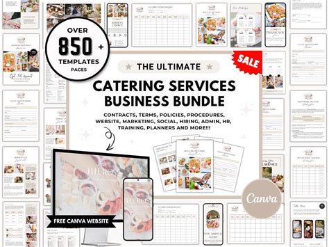 850 Catering Forms Business Start Up Bundle Catering Services
