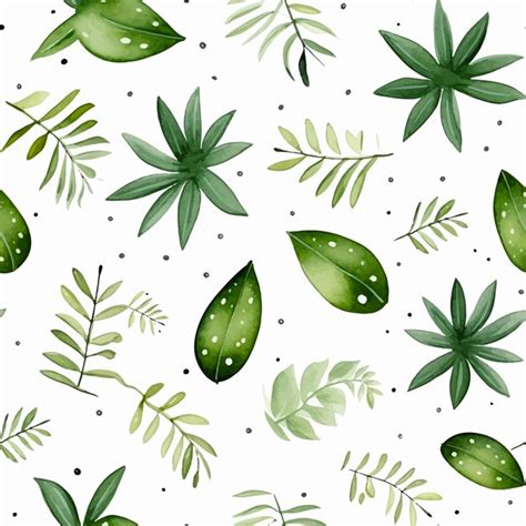 Premium Vector Flower Leaf Seamless Pattern Vector