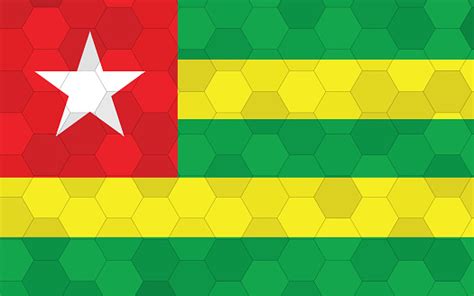 토고 플래그 일러스트레이션 추상 육각 형 배경 벡터미래 토골레 플래그 그래픽 토고 국기는 독립을 상징한다 0명에 대한 스톡 벡터 아트 및 기타 이미지 Istock