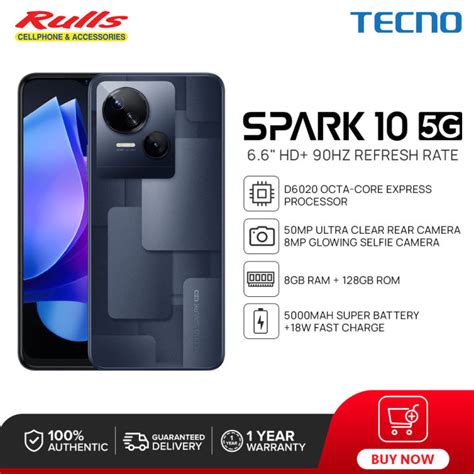 Tecno Spark 10 5g Smartphone 8gb Ram 128gb Rom D6020 Octa Core Processor 50mp Ultra