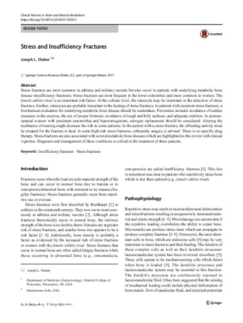 Pdf Stress And Insufficiency Fractures