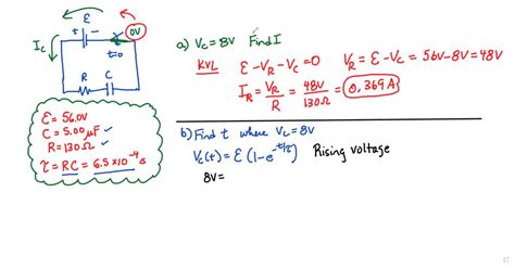Solved 1 You Have An Rc Circuit With A Dc Voltage Source Of ε 10 V A Resistor Of 175 Ω And