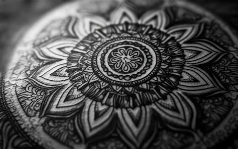 Black And White Tattoo Of An Intricate Mandala Premium Ai Generated Image