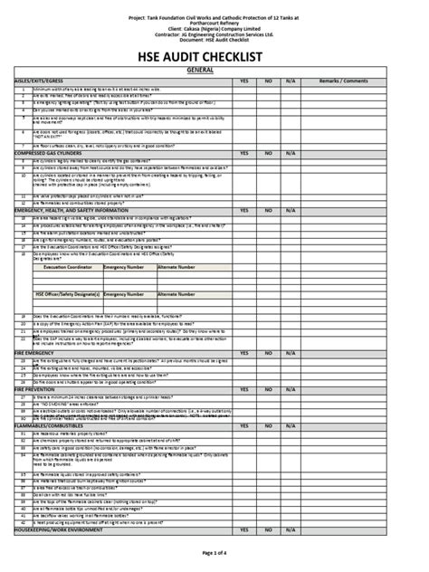 Health And Safety Audit Checklist Pdf Personal Protective Equipment