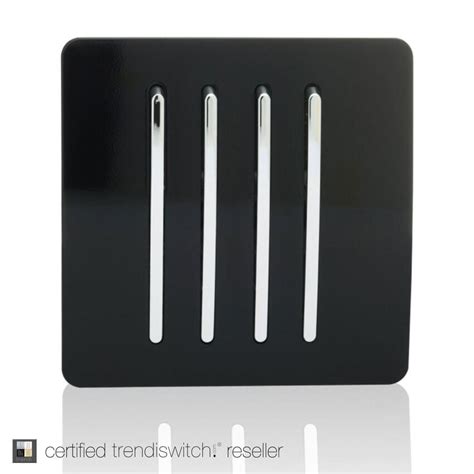 Trendi Artistic Modern 4 Gang 2 Way 10 Amp Rocker Gloss Black Finish