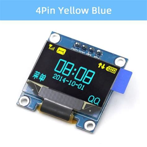 4pin Jaune Bleu Écran Série Lcd Oled Pour Arduino Module Daffichage 096 Pouces 128x64 I2c