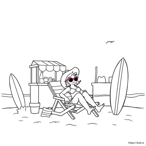 Preppy Pantai Gambar Mewarnai