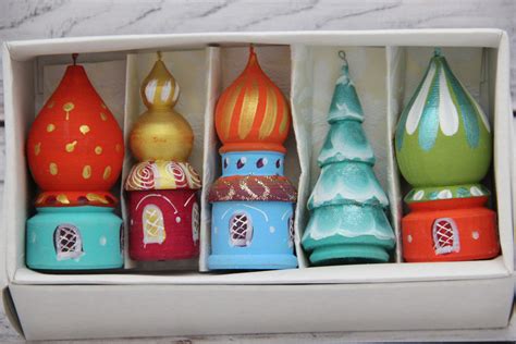Russian Wooden Christmas Tree Ornaments Handmade Christmas Etsy