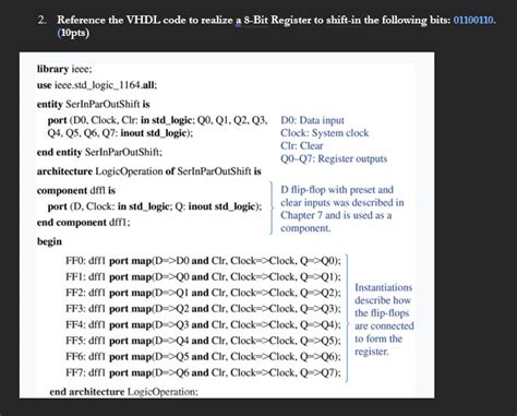 Solved Reference The Vhdl Code To Realize A Bit Register Chegg