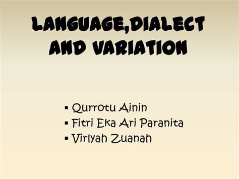 Languagedialect And Variation Sociolinguistic Pptx