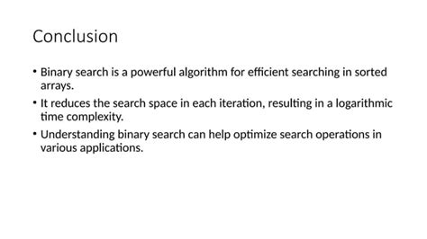 An Introduction To Binary Search Algorithm Ppt