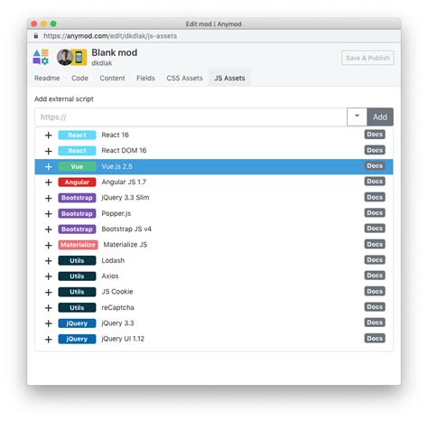 Build A Mod With Vuejs Anymod Guide