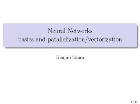 PDF Neural Networks Basics And Parallelization Vectorization DOKUMEN TIPS