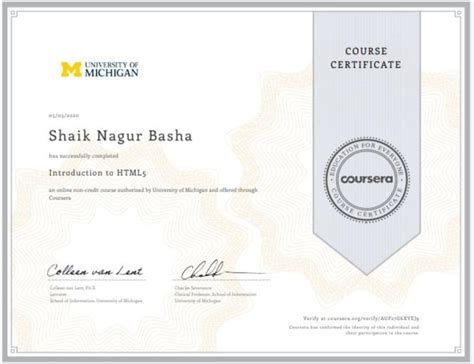 Shaik Nagur Basha On Linkedin Completed Introduction To Html5 In Coursera