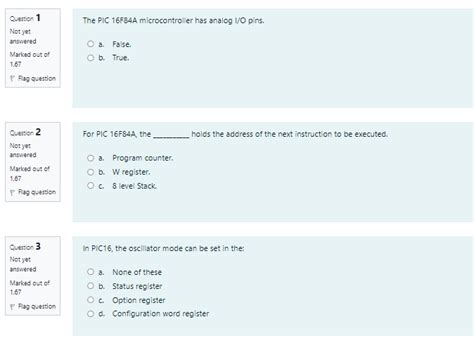 Solved Question 1 The Pic 16f84a Microcontroller Has Analog