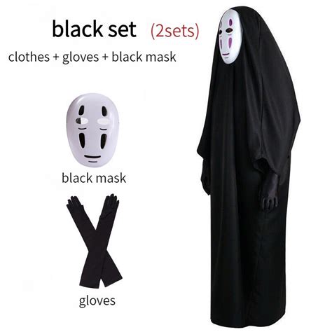 Spirited Away No Face Faceless Kaonashi Anime Party Hood Mask