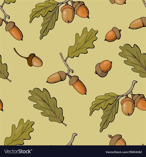 Seamless Pattern With Acorns Royalty Free Vector Image
