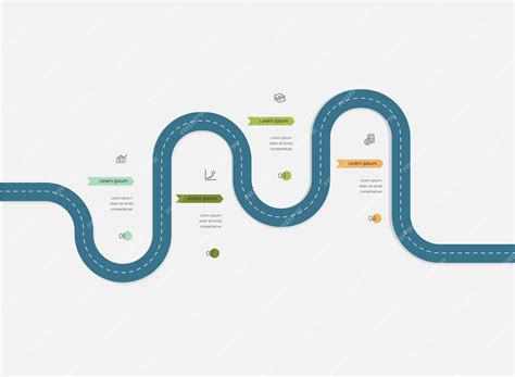 Premium Vector Four Steps Timeline Slide Template