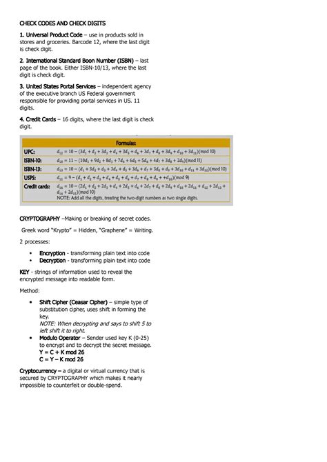 Check Codes Digit And Cryptography Check Codes And Check Digits