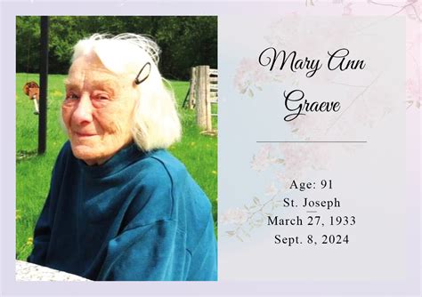 Mary Ann Graeve 91 Of St Joseph The Newsleaders