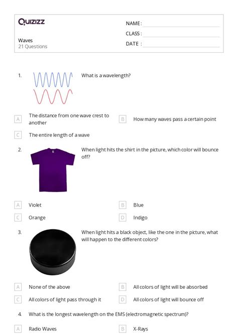 50 Waves Worksheets On Quizizz Free And Printable