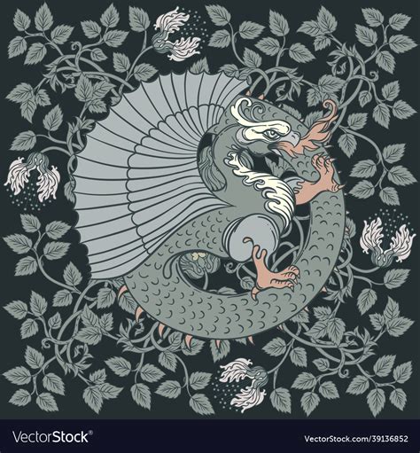 Ouroboros Serpent Or Dragon Eating Its Own Tail Vector Image