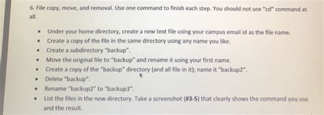 Solved 4 Given Any Directory Use The Is Command To