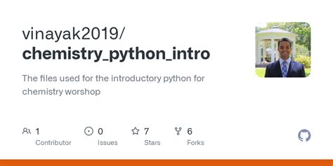 Github Vinayak2019chemistrypythonintro The Files Used For The Introductory Python For